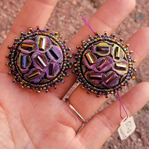 Native | Jewelry | Native American Handmade Iridescent Purple And Gold ...
